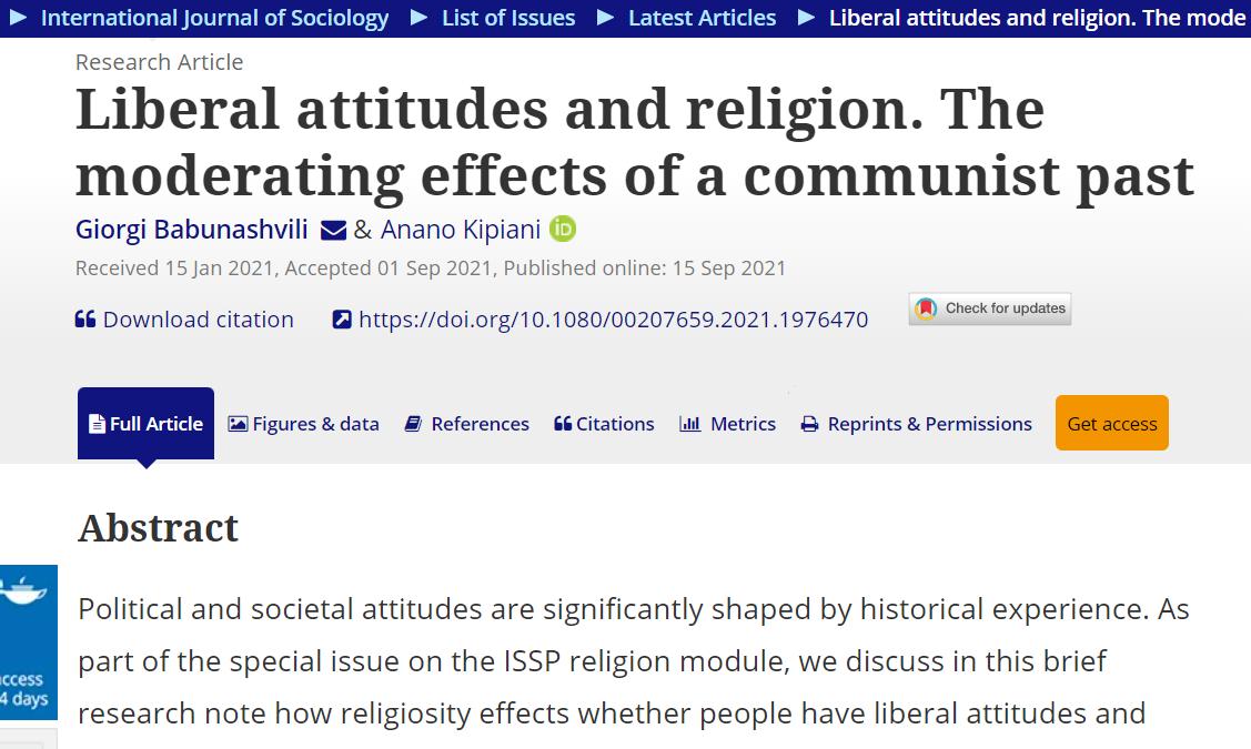 Liberal attitudes and religion. The moderating effects of a communist ...