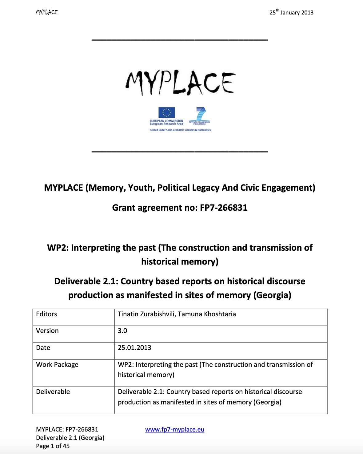 Report | Interpreting The Past (The construction and Transmission of ...